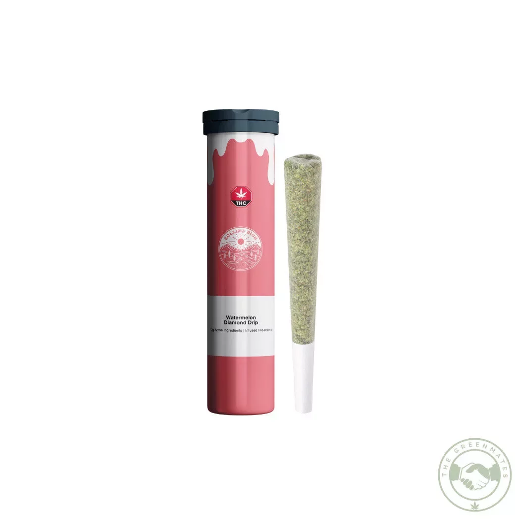 Watermelon Diamond Drip Infused Pre-Roll (1.2g) – Rolling High - Weed ...